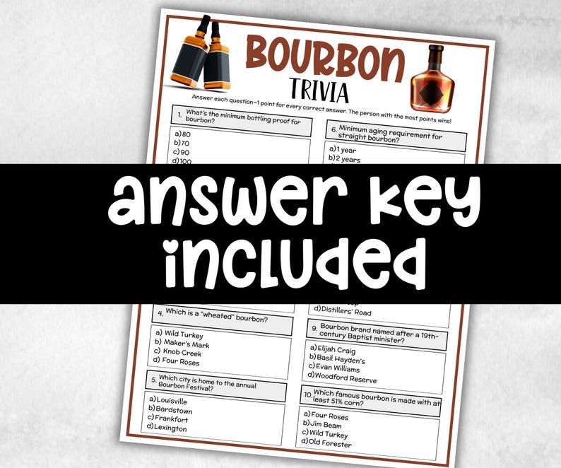 Bourbon Trivia Games, Whiskey Theme, Bourbon Racing Game, Kentucky ...