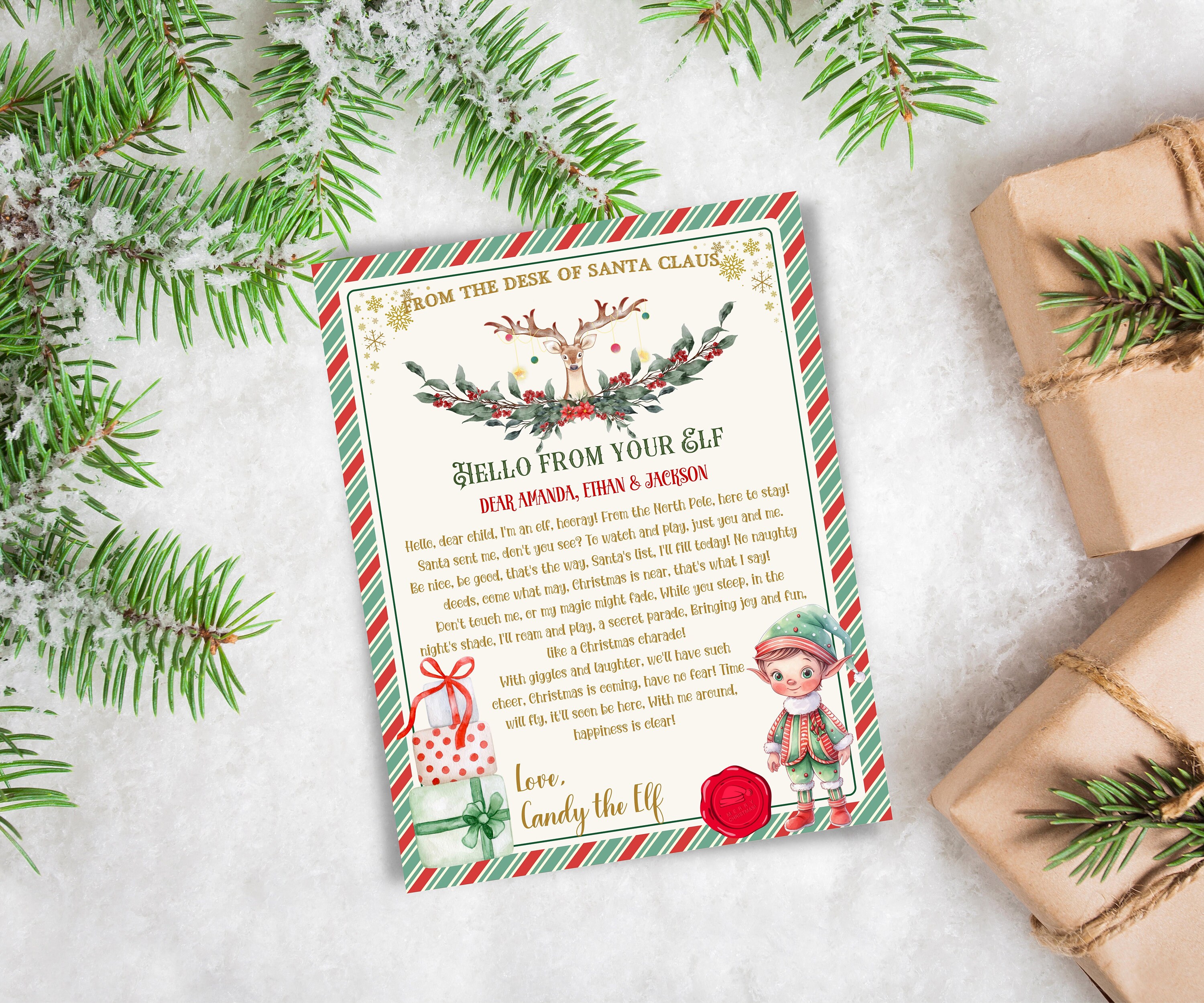 Editable Hello From Elf Elf Arrival Letter I'm Back - Etsy