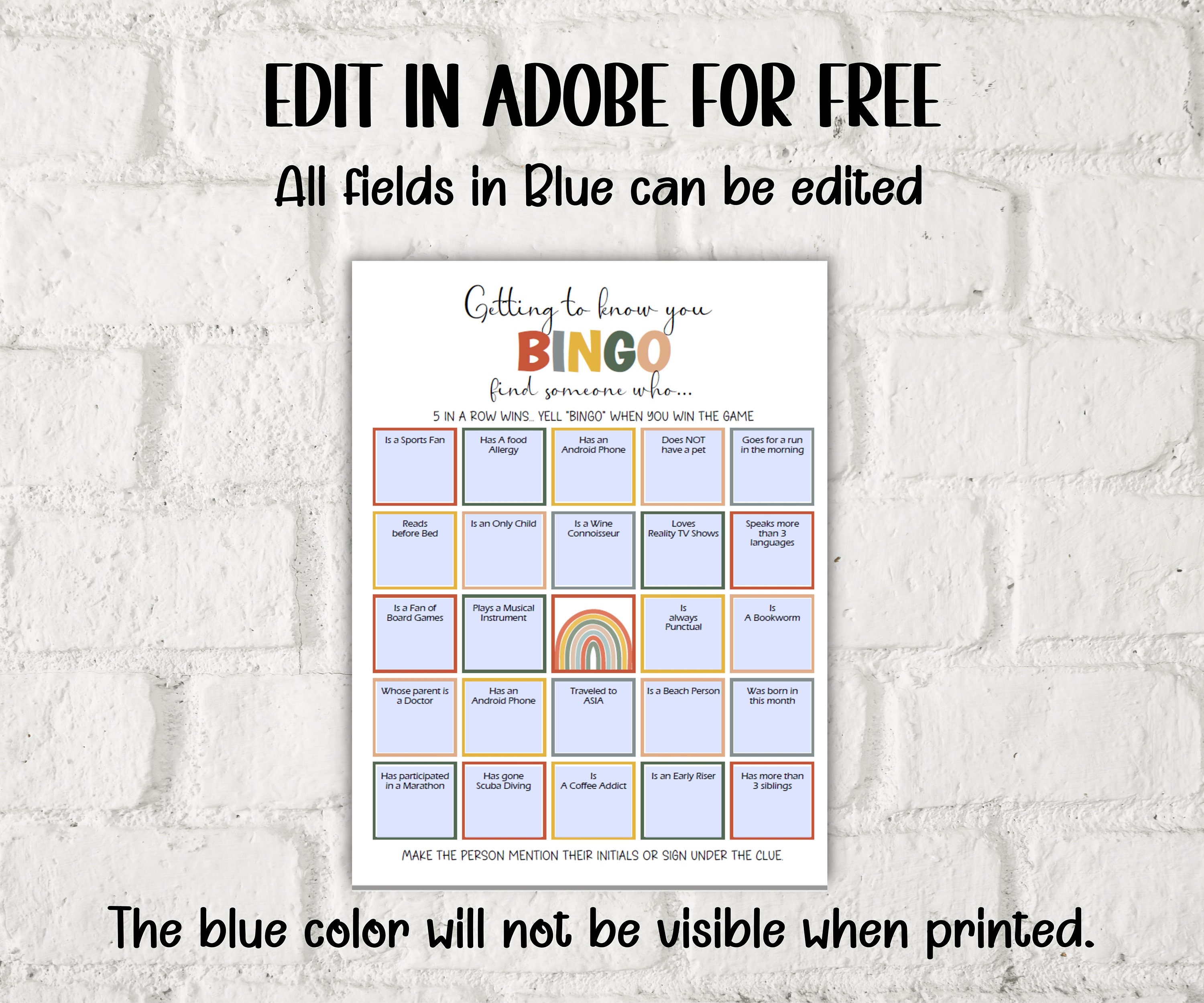 Find the Guest Human Bingo I Family Reunion Game I Team - Etsy