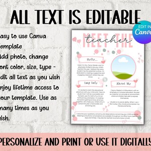 Meet the Teacher Editable I I Meet the Teacher Pink Template I Editable ...