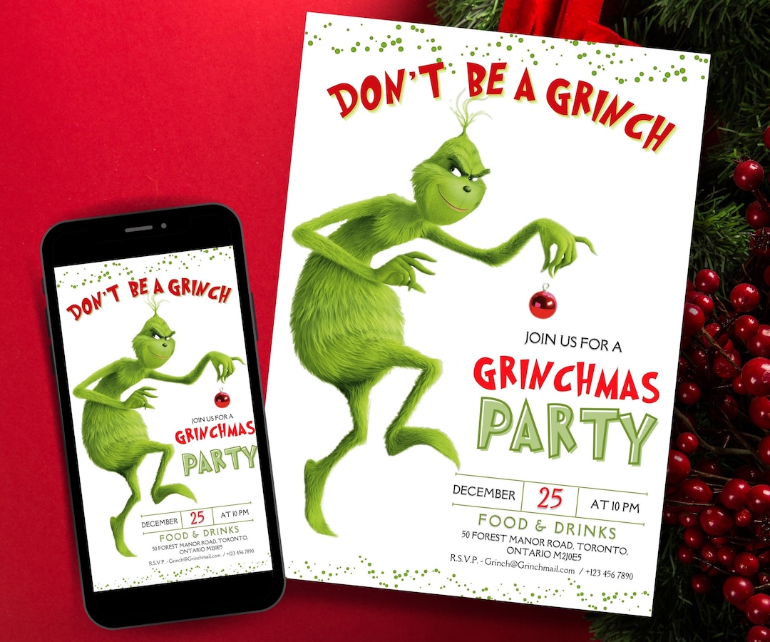 Grinchmas Party | Grinch Party Ideas I Digital Funny Grinchmas ...