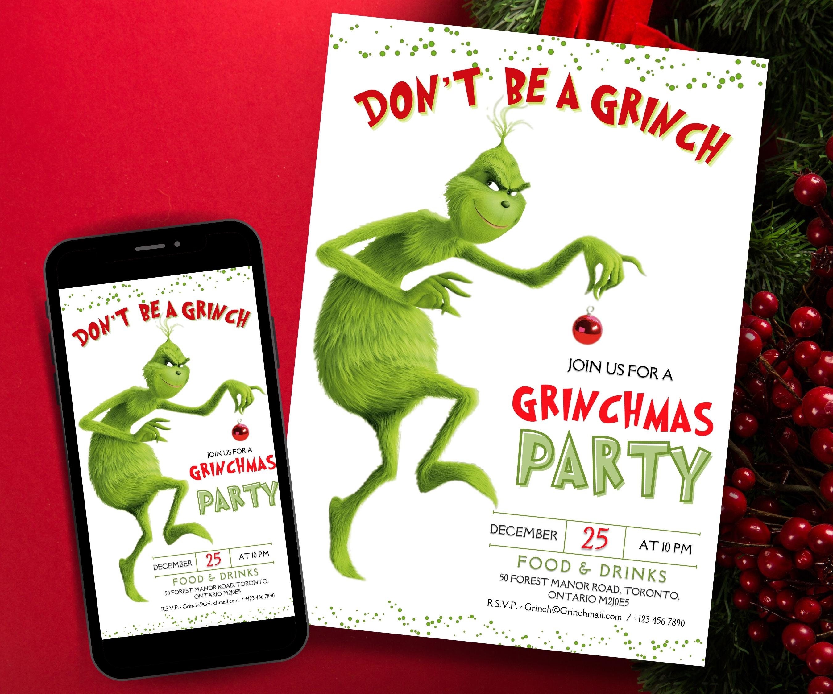 Grinchmas Party | Grinch Party Ideas I Digital Funny Grinchmas ...