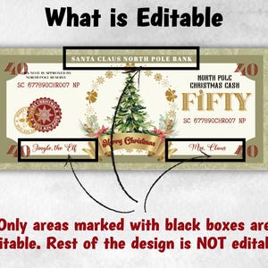 Editable Christmas Bucks, Ready to Print Christmas Play Money, North ...