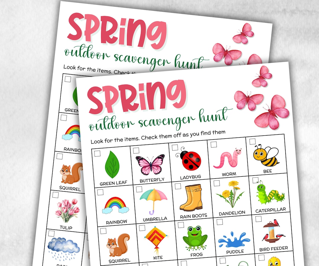 Outdoor Nature Spring Scavenger, Kids Summer Nature Walk, Teen Tween ...