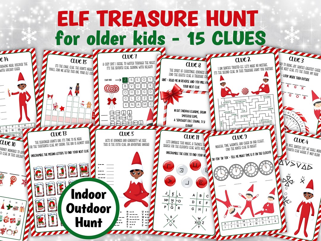 First Time Elf Treasure Hunt I Christmas Activities | Indoor Outdoor ...