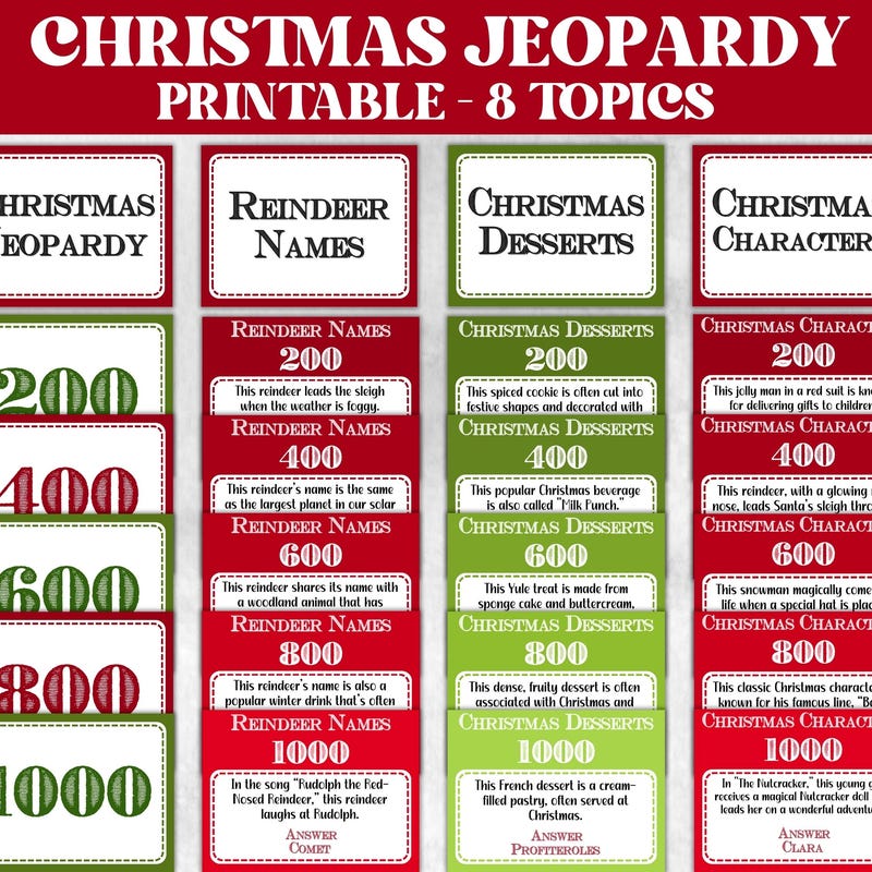 Christmas Movie Jeopardy - Etsy