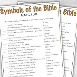 Printable Symbols of the Bible Match up for Kid, Old Testament Activity ...