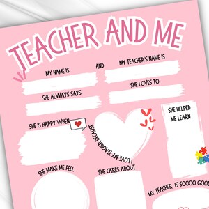 Printable All About My Teacher | Teacher Appreciation Gift | End of ...