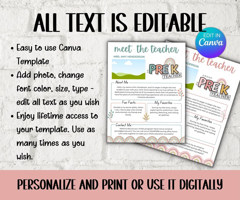 Pink Meet the Teacher Rainbow I Pre K Teacher I Boho Teacher I Meet the ...