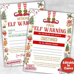 Elf Official Warning Letter, Final Warning Letter, Elf Letter Template ...