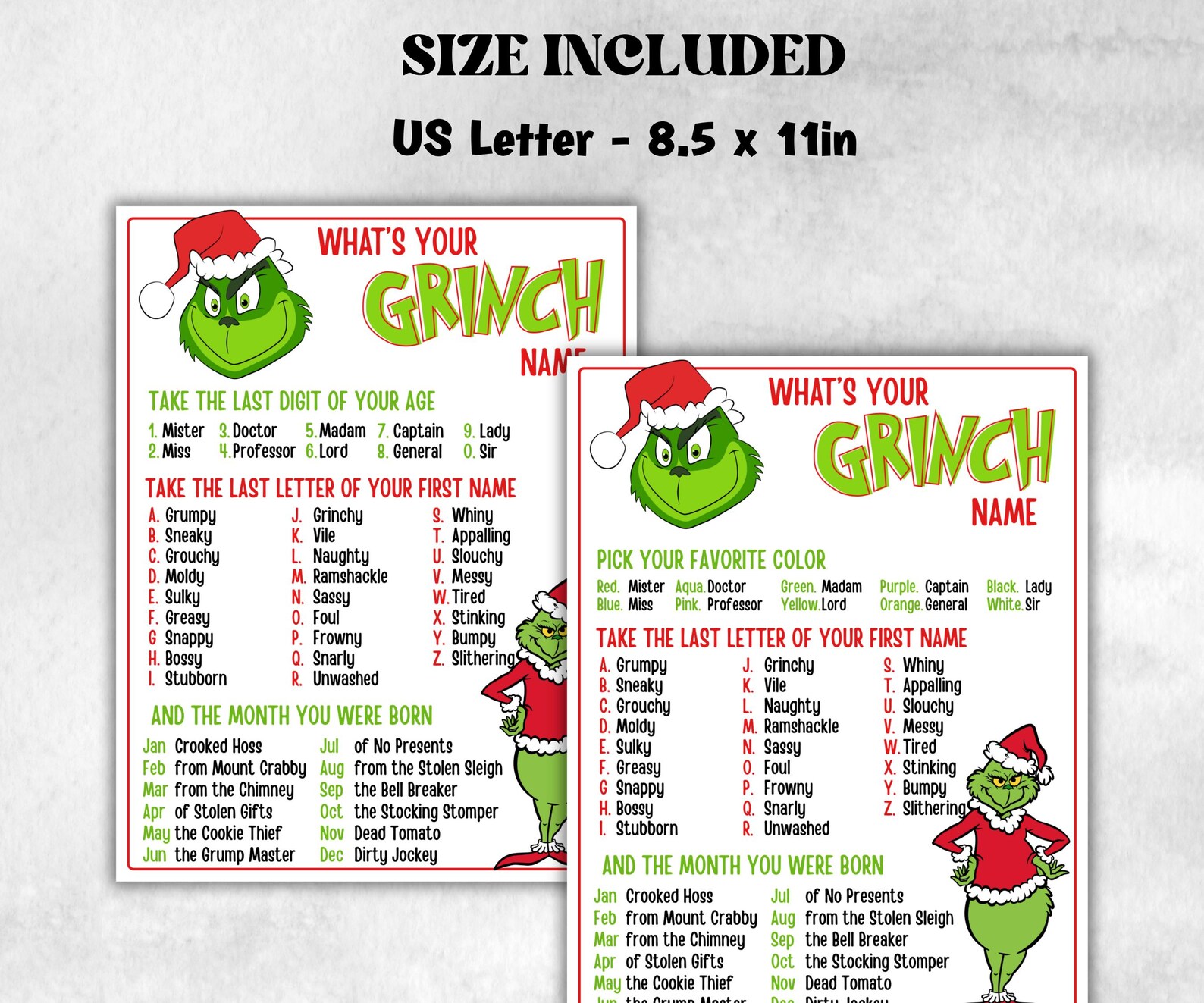 Grinch Name Tag, Grinch Name Board Sign, Name Generator, Christmas Kids ...