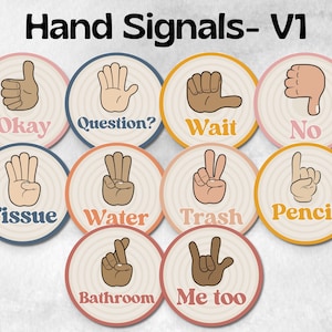 Hand Signals Display, Classroom Decor Posters, Hand Signals Posters ...