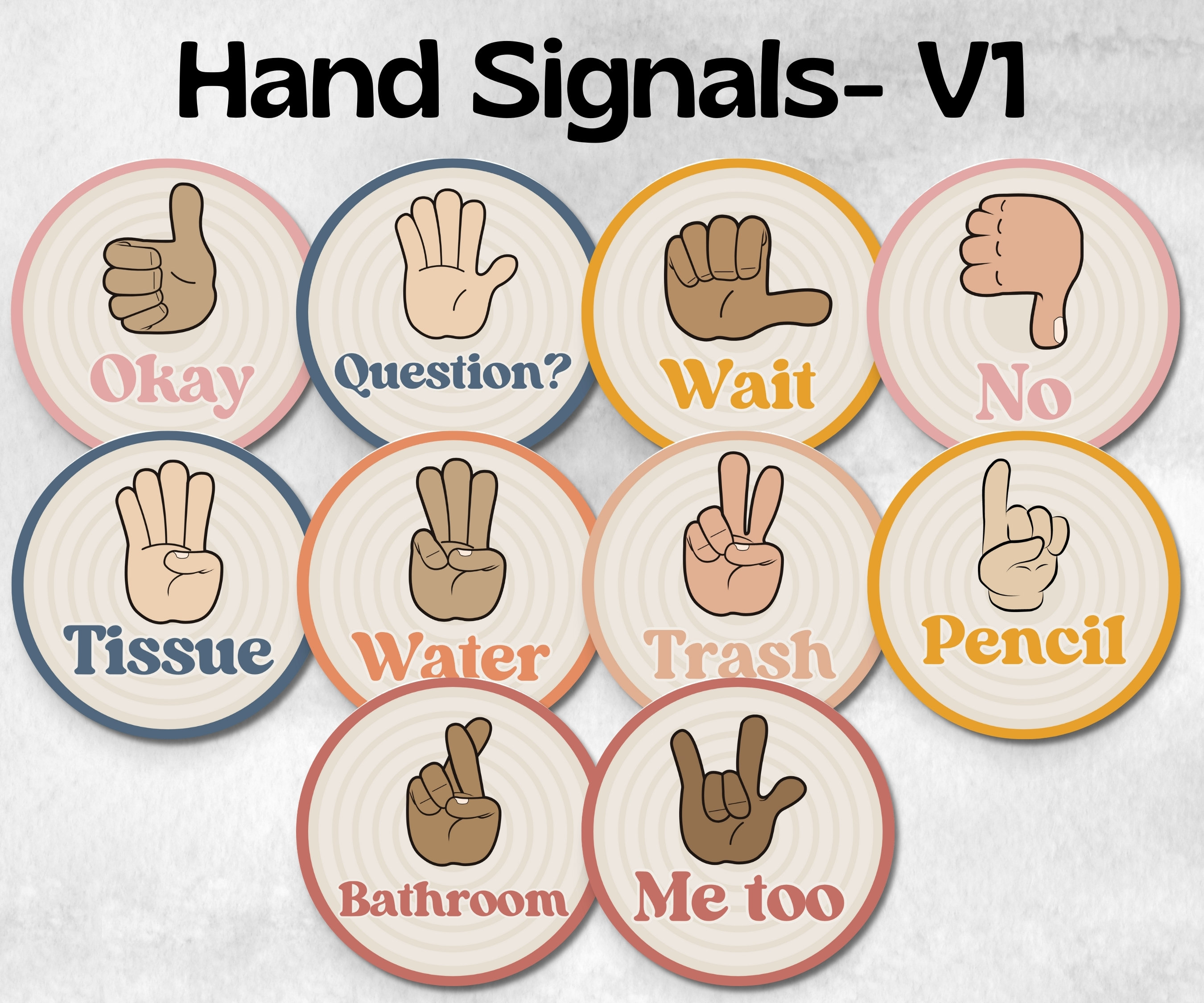Hand Signals Display, Classroom Decor Posters, Hand Signals Posters ...