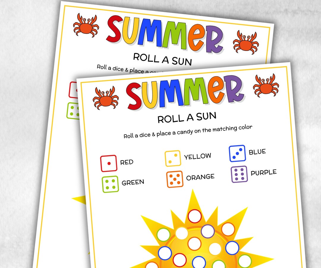 Summer Roll A Sun, End of School Summer Activities, Summer Birthday ...