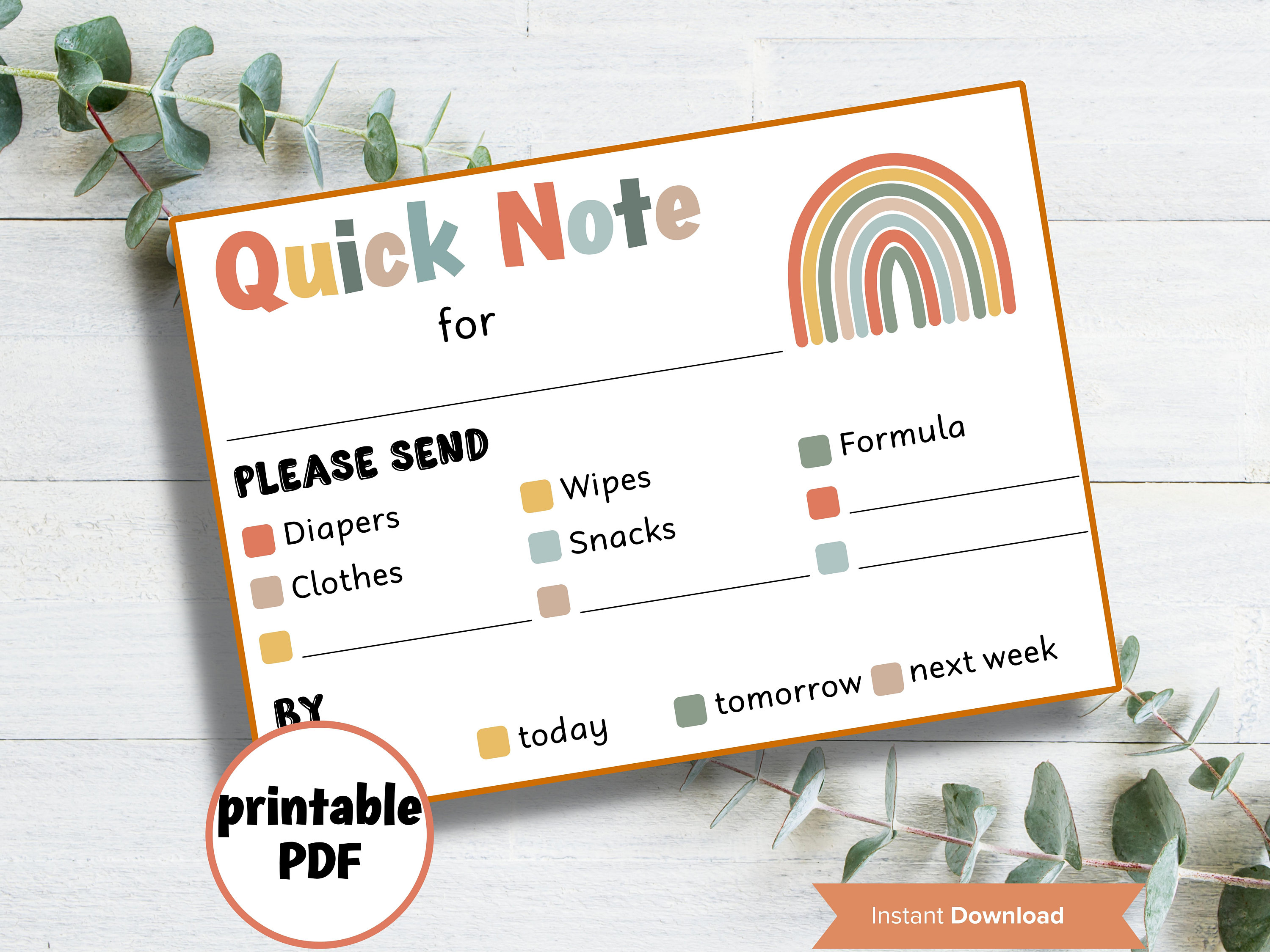 Printable Daycare Quick Note Daycare Card Daycare Folder - Etsy
