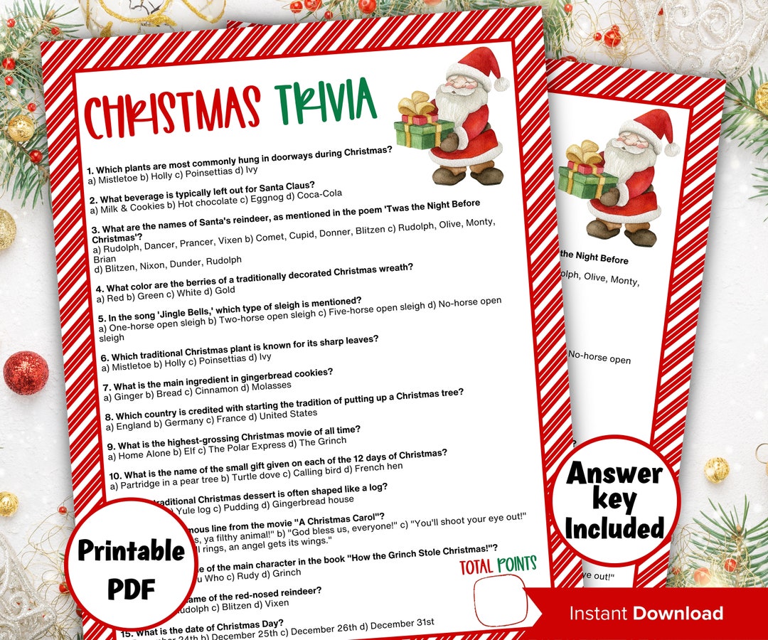 Christmas Trivia Game | Holiday Party Games | Family Christmas Game ...