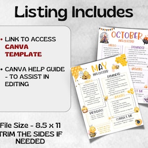 12 Month Newsletter Template, Monthly Classroom Newsletter, Daycare ...