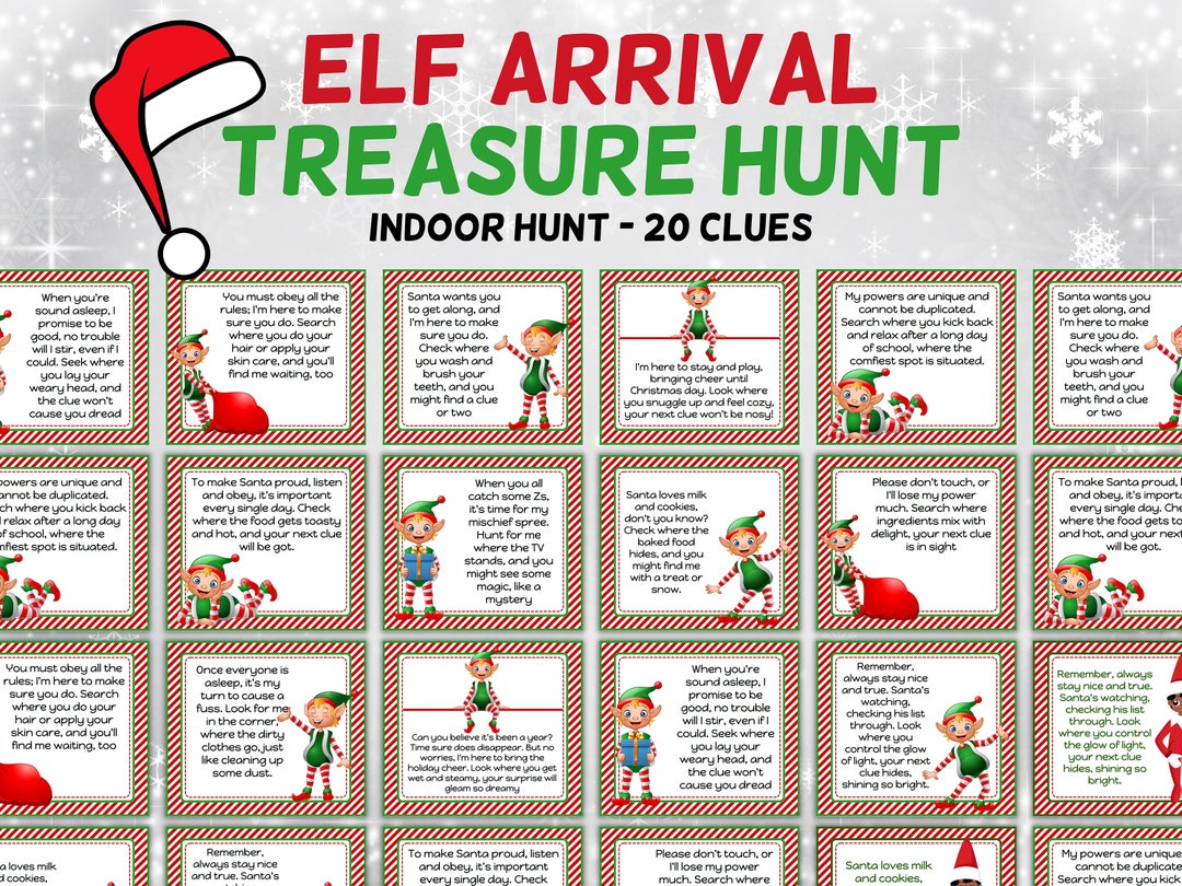 Scavenger Hunt Elf Hunt for Teens | Elf Treasure Hunt for Kids | Elf ...