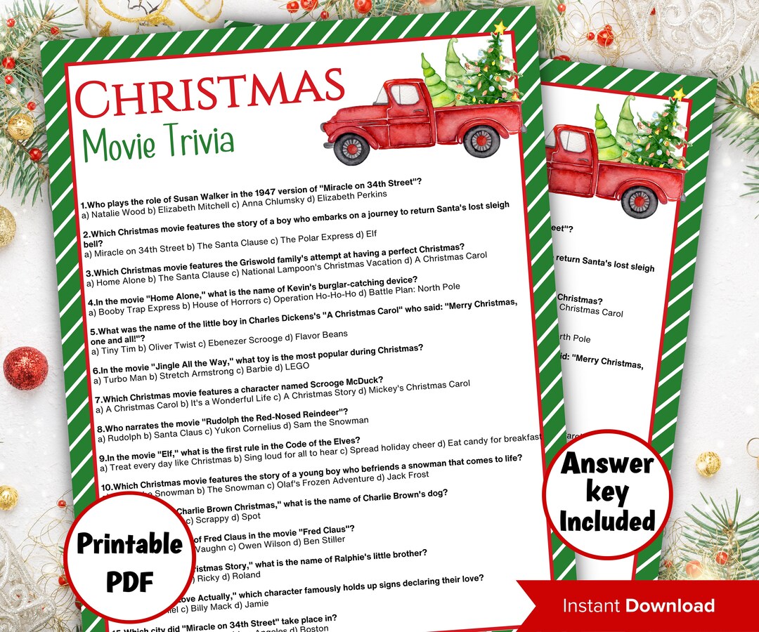 Christmas Movie Trivia | Holiday Party Games | Family Christmas Game ...