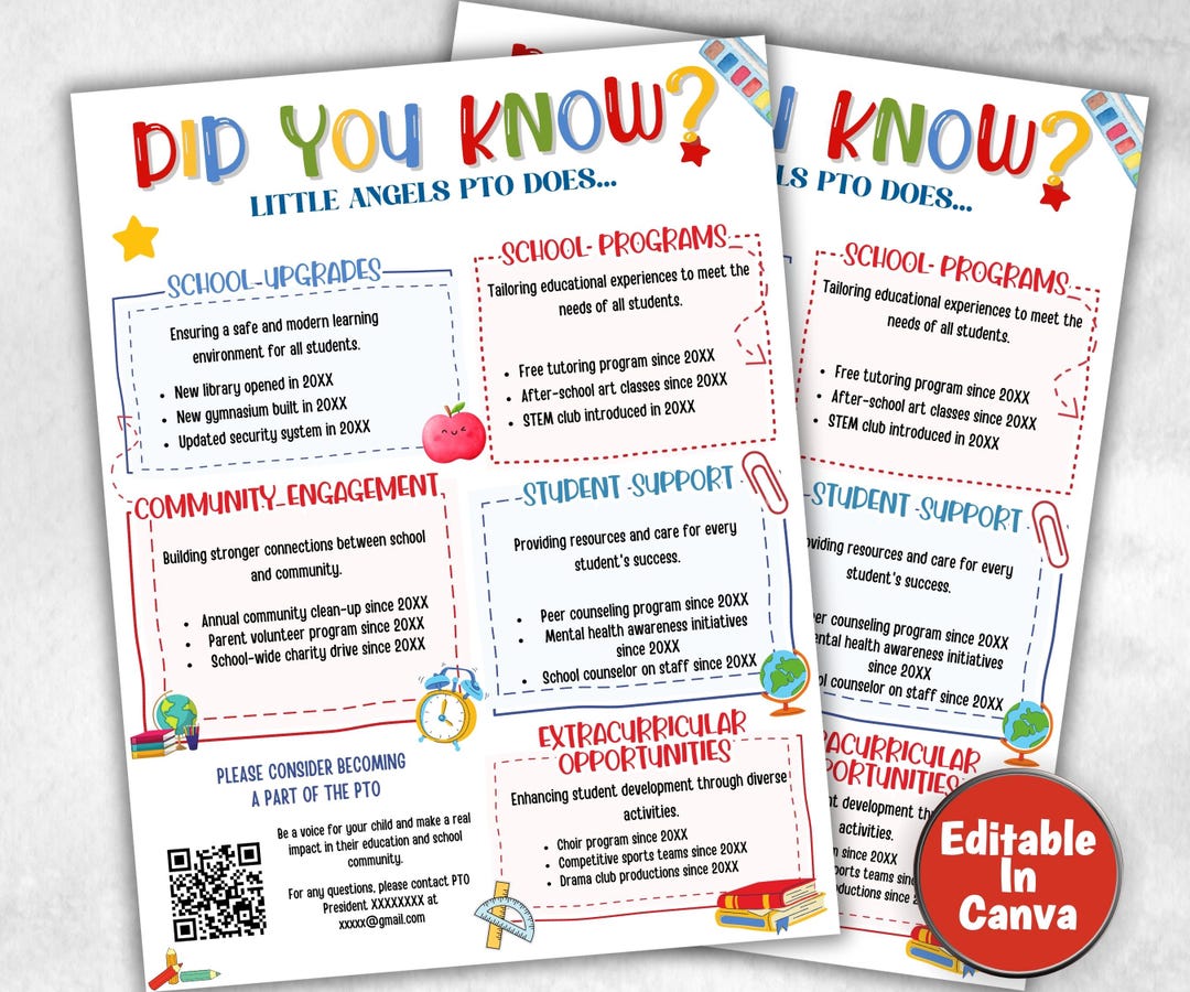 Did You Know Our School Does Flyer Template, Editable Canva Design ...