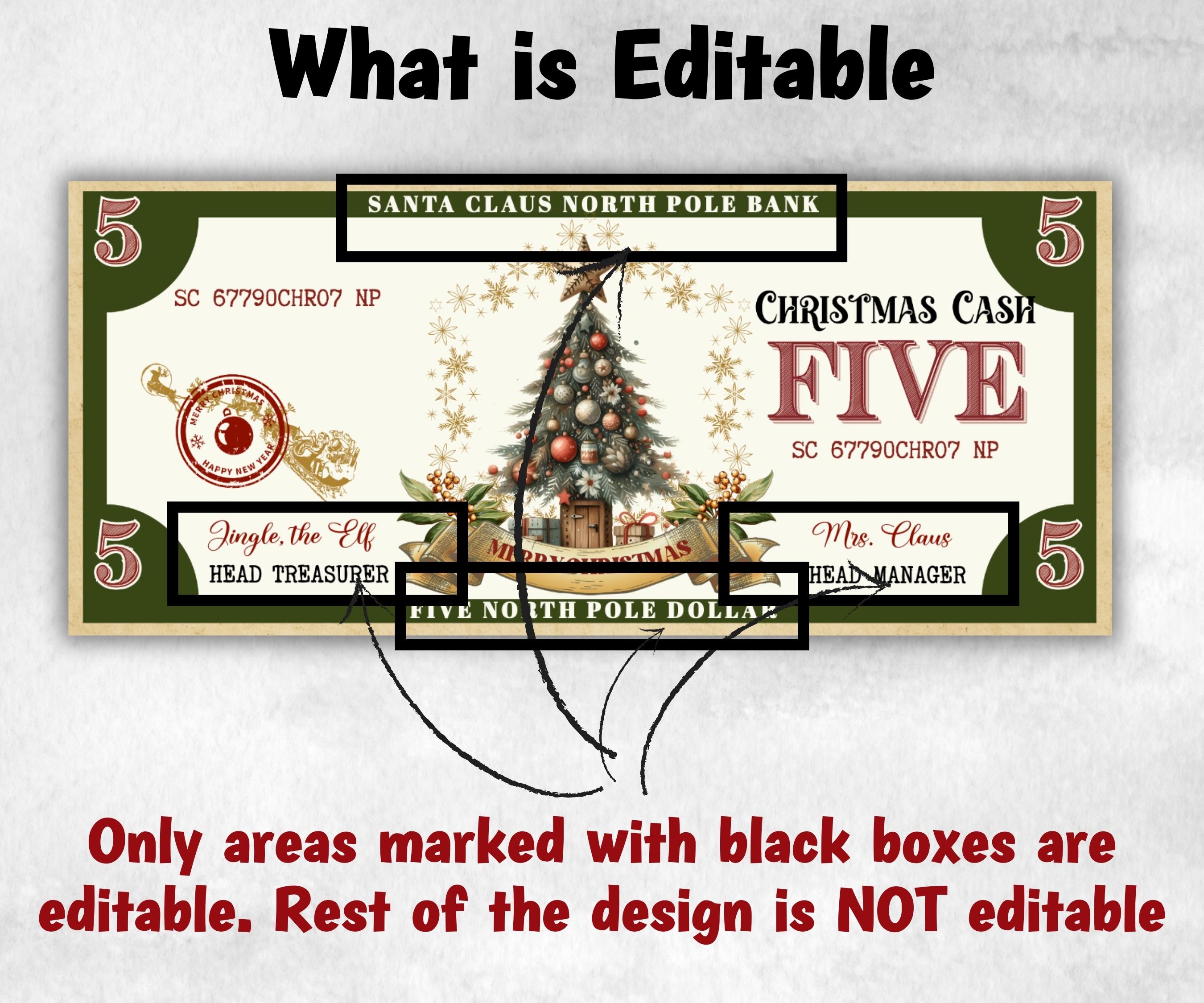 Stocking Stuffer, Ready to Print Christmas Play Money, North Pole ...