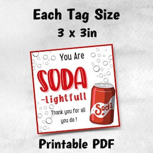 Soda - Lightful Teacher Appreciation Treat Tag, End of Year Snack Tag ...
