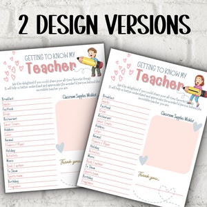 Get to Know My Teacher I All About My Teacher I Teacher Favorites I ...