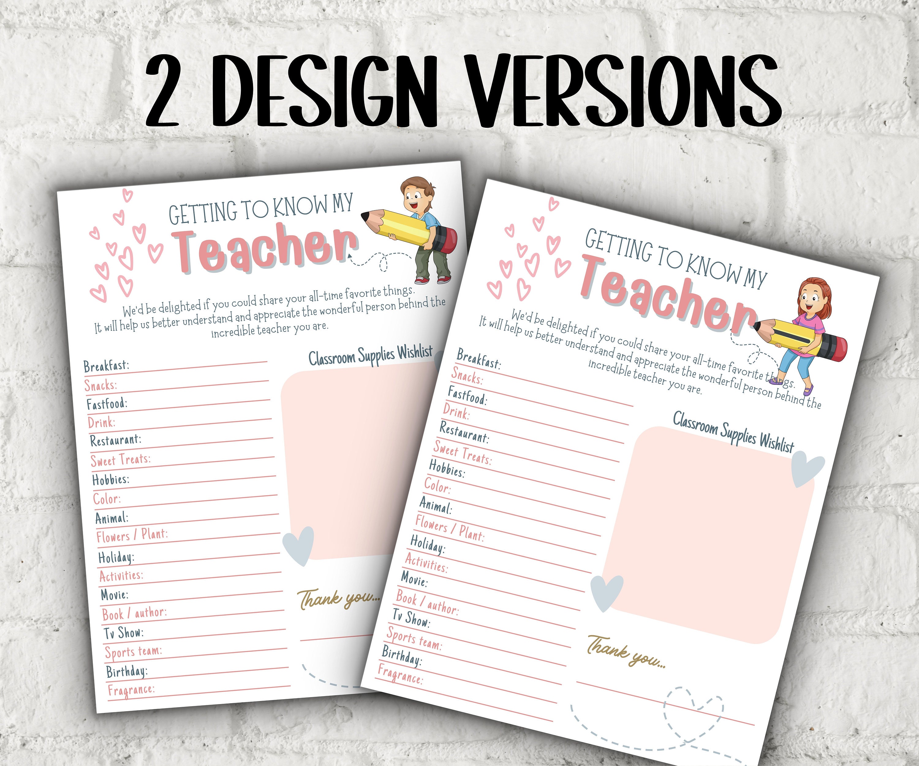 Get to Know My Teacher I All About My Teacher I Teacher - Etsy