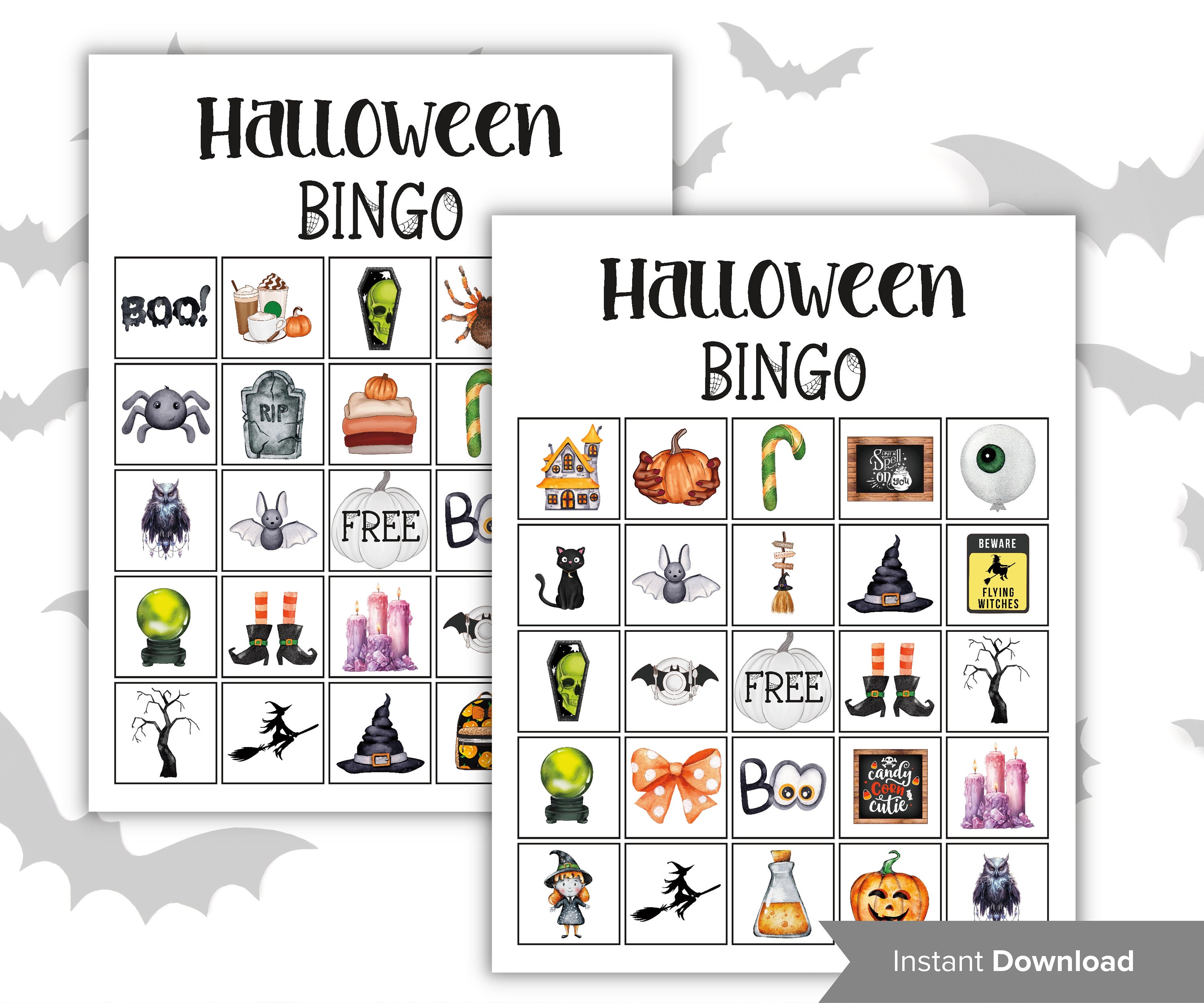Halloween Candy Bingo Mix and Mingle Bingo Cards Halloween - Etsy