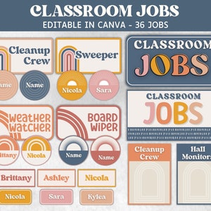 Classroom Editable Jobs Chart, Teacher Resources, Kindergarten ...
