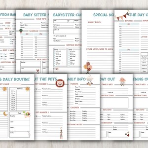 Babysitter Guide I Babysitter Planner I Nanny Guide I Babysitter Info ...