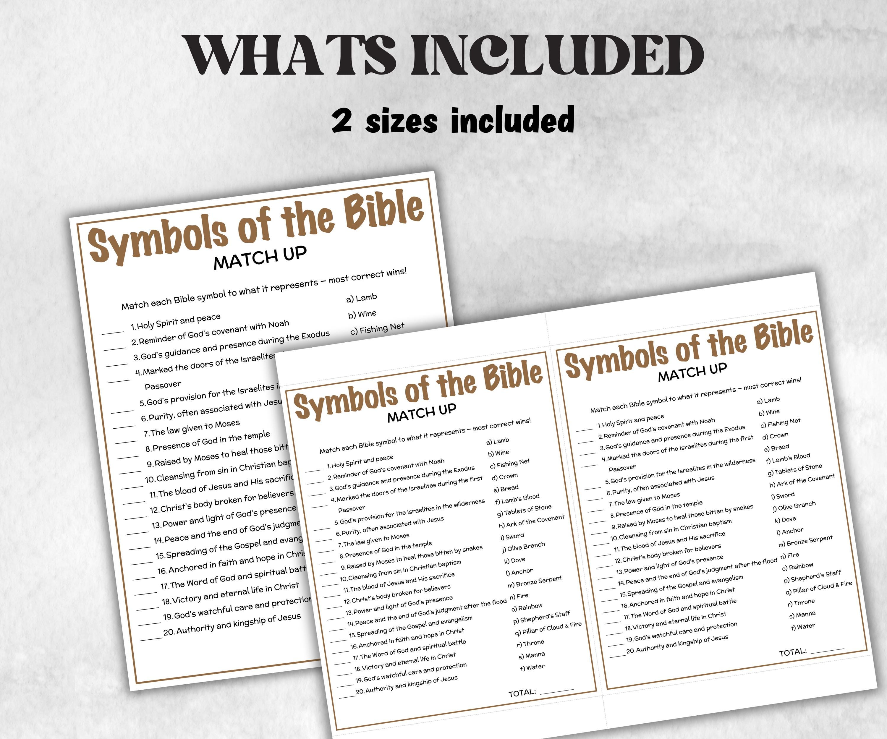 Printable Symbols of the Bible Match up for Kid, Old Testament Activity ...
