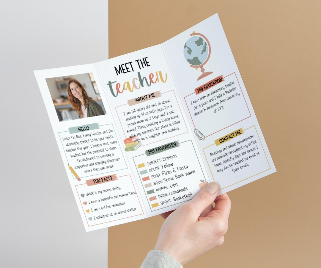 Meet the Teacher Editable I I Meet the Teacher Trifold Brochure I ...