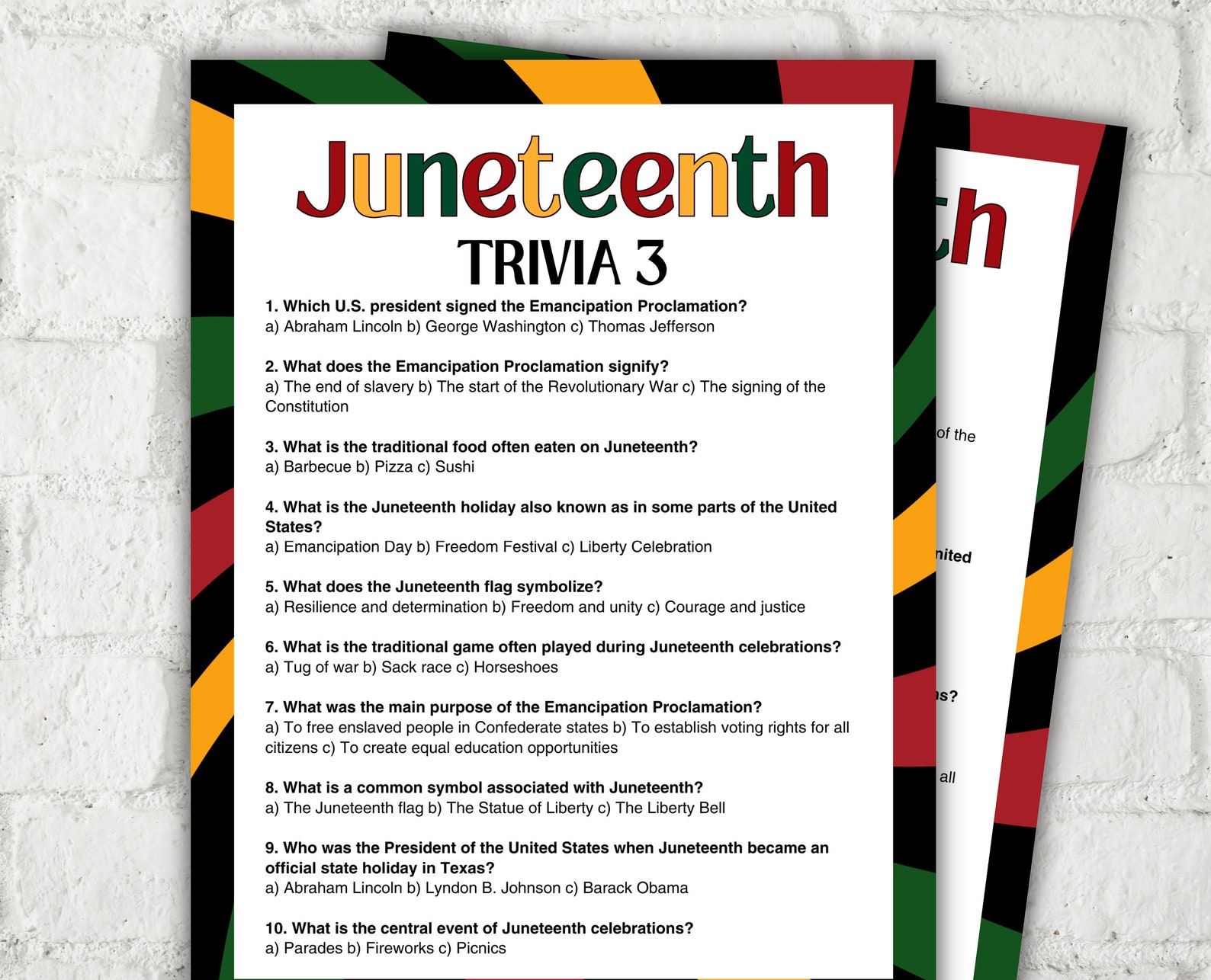 Juneteenth Trivia Bundle I Juneteenth Activities I African American ...