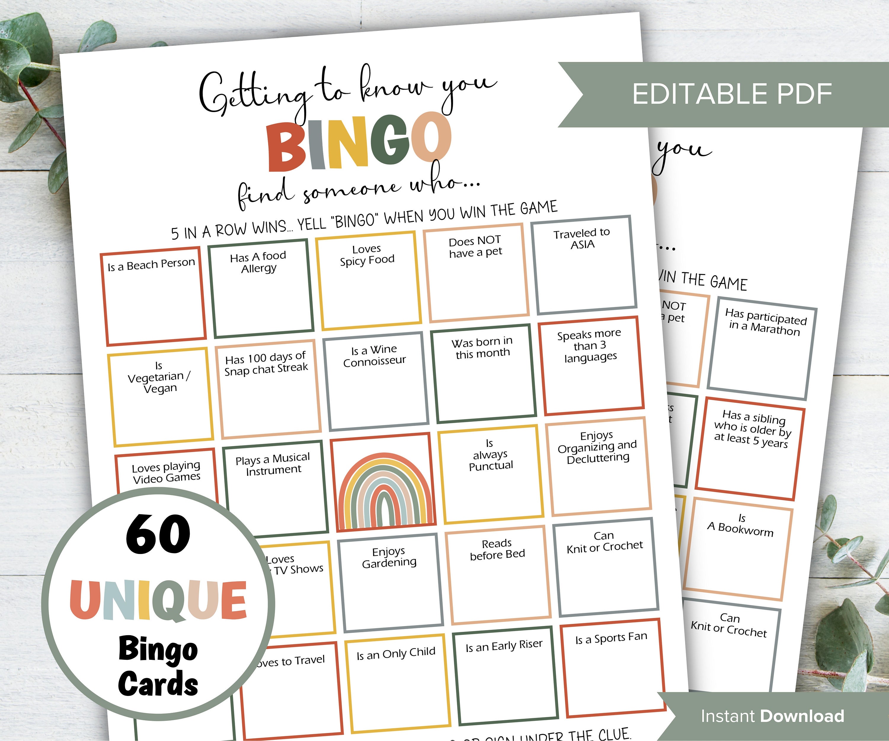 Find the Guest Human Bingo I Family Reunion Game I Team - Etsy