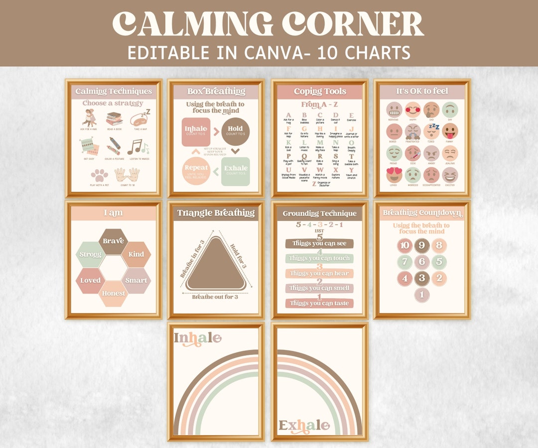 Calming Corner Signs, Feelings Chart, Calm Corner Classroom Poster ...