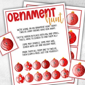 Ornament Scavenger Hunt Game, Kids Tree Ornament Game, Xmas Scavenger ...