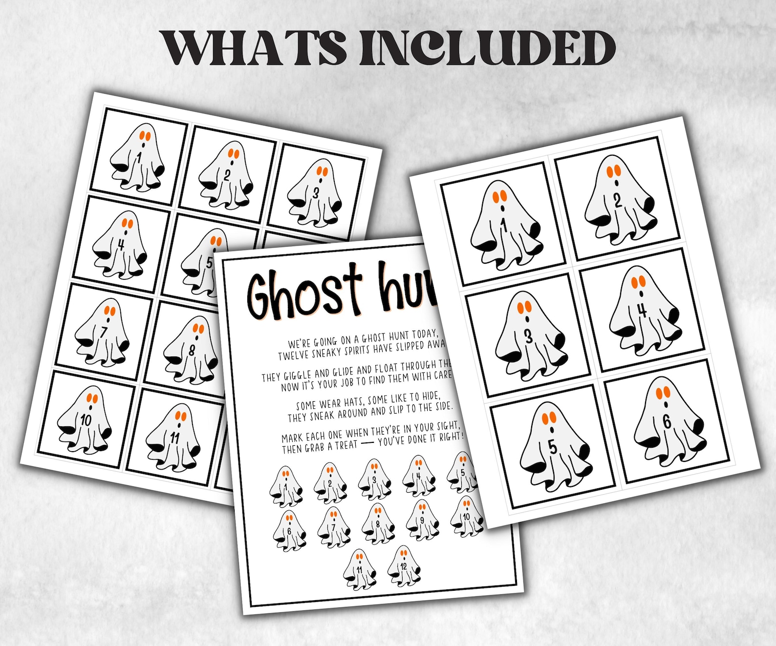 Halloween Ghost Scavenger Hunt, Kids Halloween Ghost Theme Party, Ghost ...