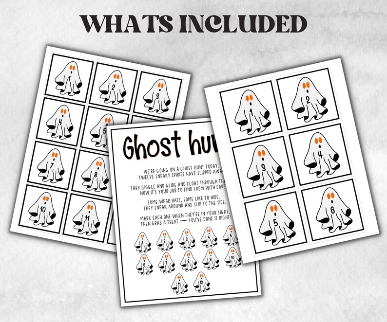 Halloween Ghost Scavenger Hunt, Kids Halloween Ghost Theme Party, Ghost ...