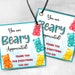 Beary Appreciated Teacher Appreciation Treat Tag, End of Year Snack Tag ...