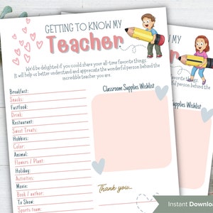 Get to Know My Teacher I All About My Teacher I Teacher Favorites I ...