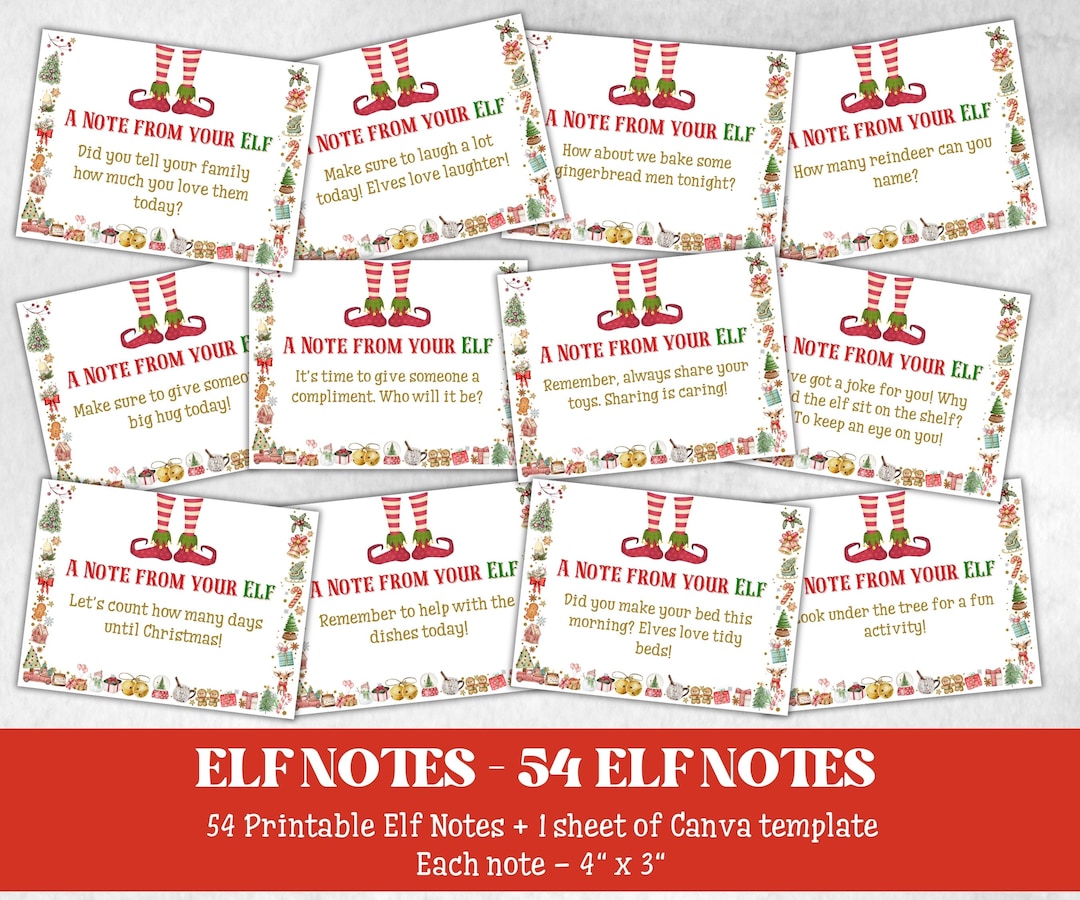Editable Elf Notes, Printable Christmas Activities, Note From Your Elf ...