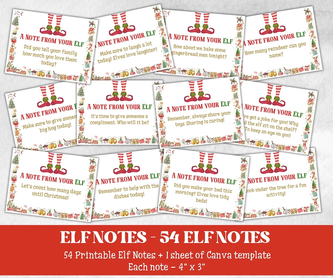 Editable Elf Notes, Printable Christmas Activities, Note From Your Elf ...