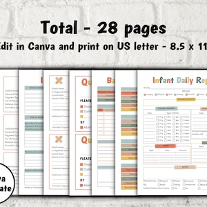 Daycare Forms Bundle, Starter Kit, Childcare Forms, Inhome Daycare ...