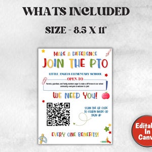 Join the PTO PTA Flyer Template, Editable Canva Design, Parent ...