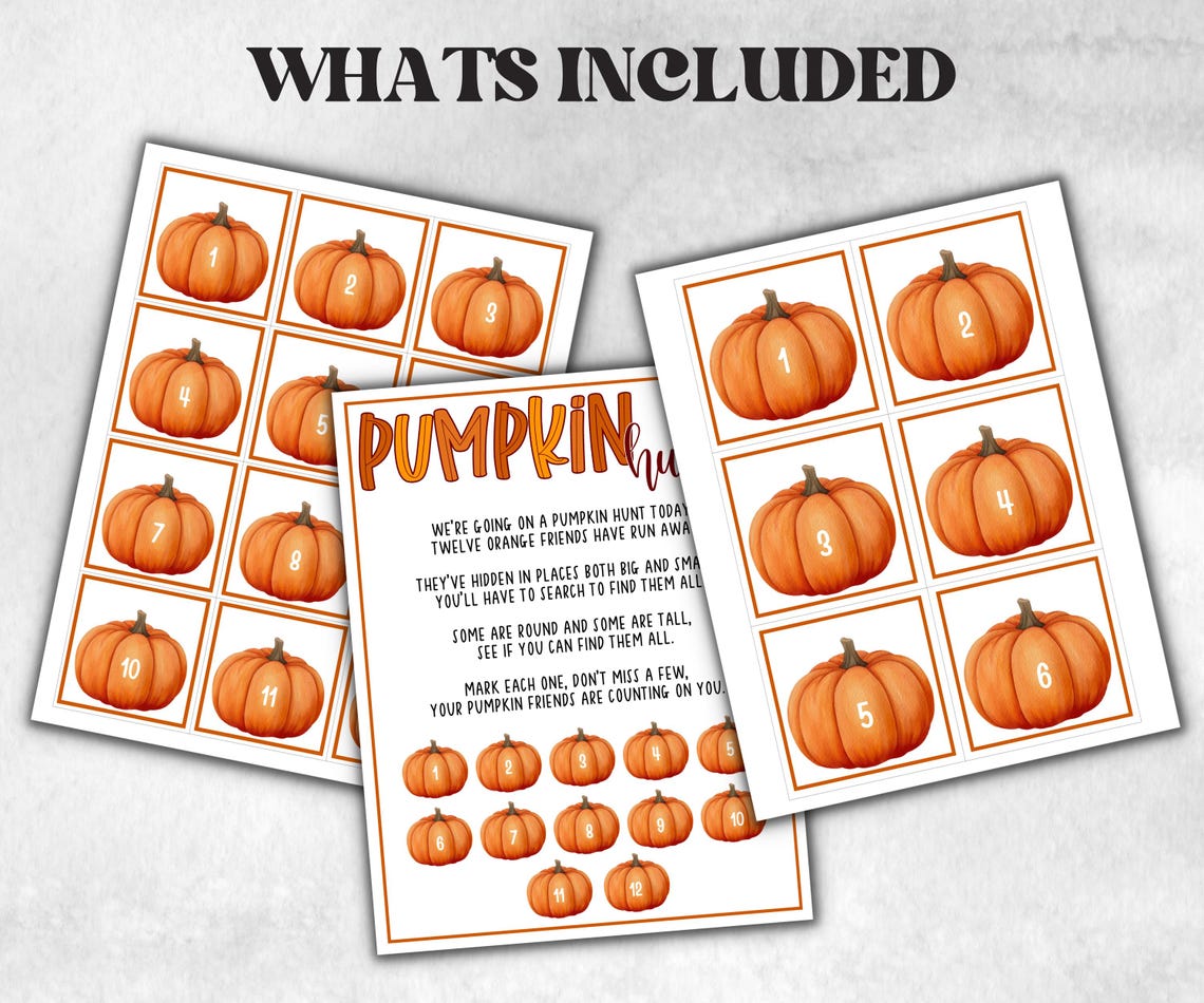 Pumpkin Scavenger Hunt Game, Fall Harvest Hunt, Thanksgiving Game ...