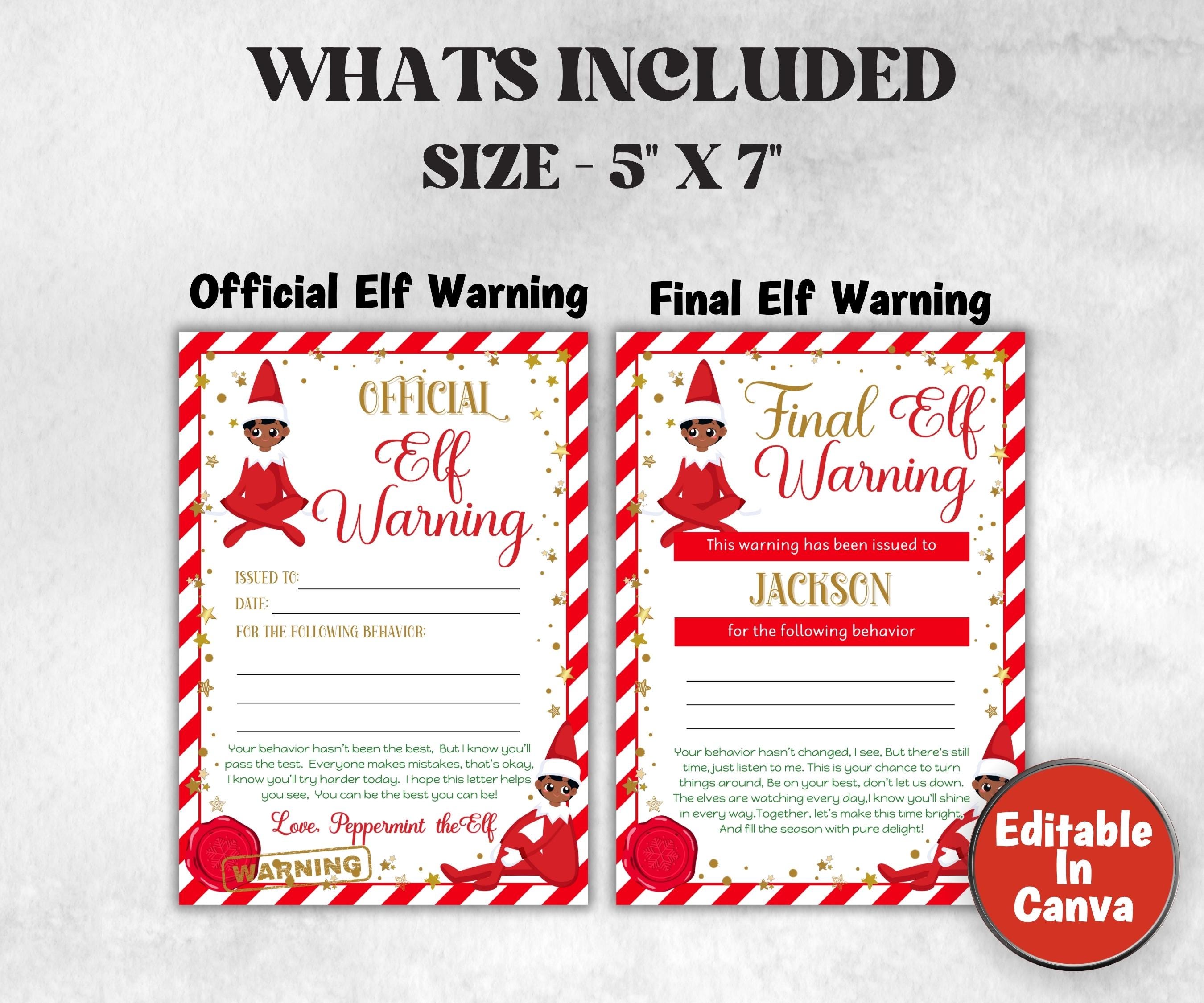 Final Warning Letter, Elf Official Warning Letter, Elf Letter Template ...