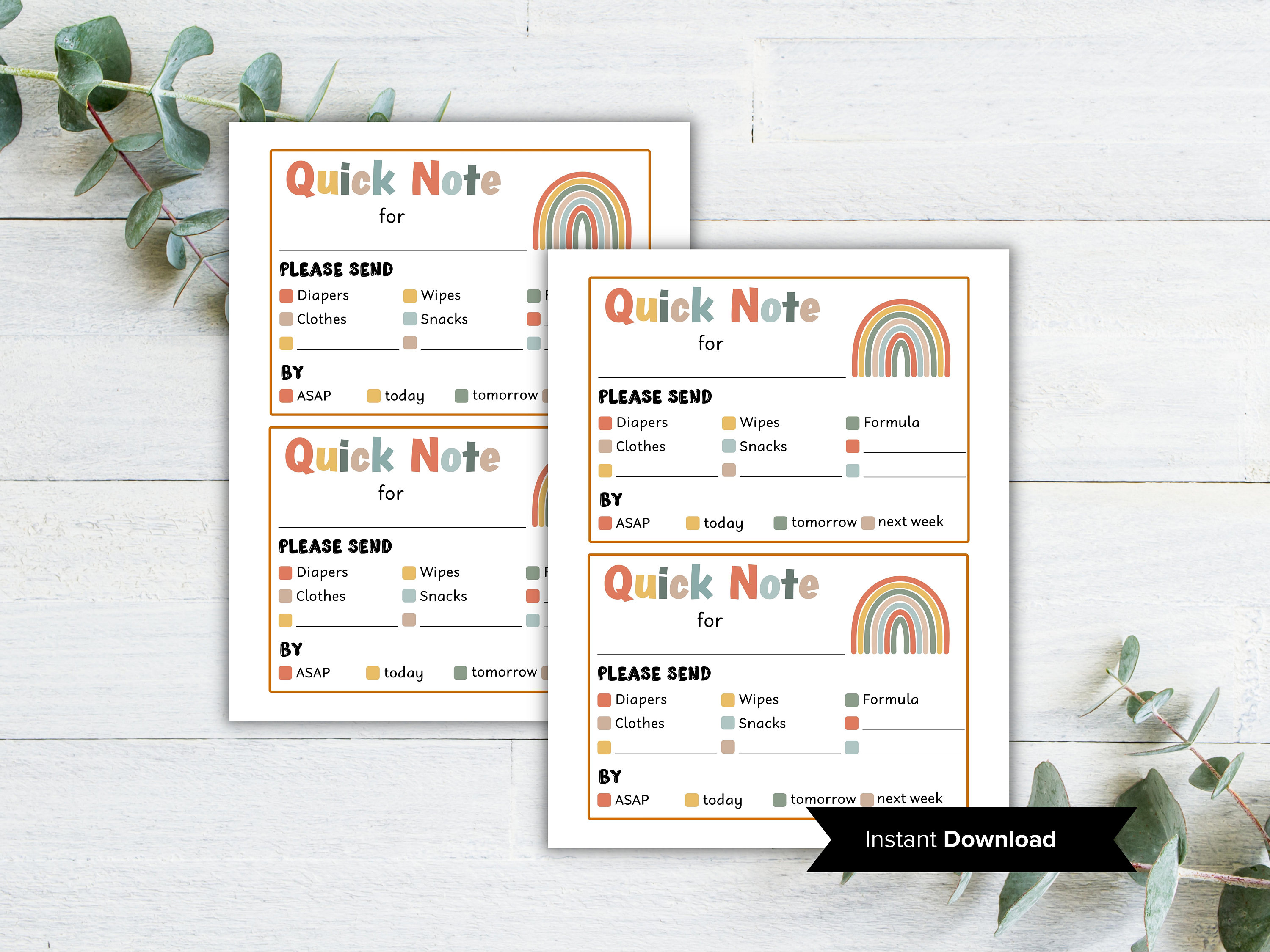 Printable Daycare Quick Note Daycare Card Daycare Folder - Etsy