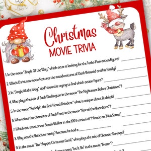Fun Christmas Party Game | Printable Movie Trivia | Holiday Party Game ...