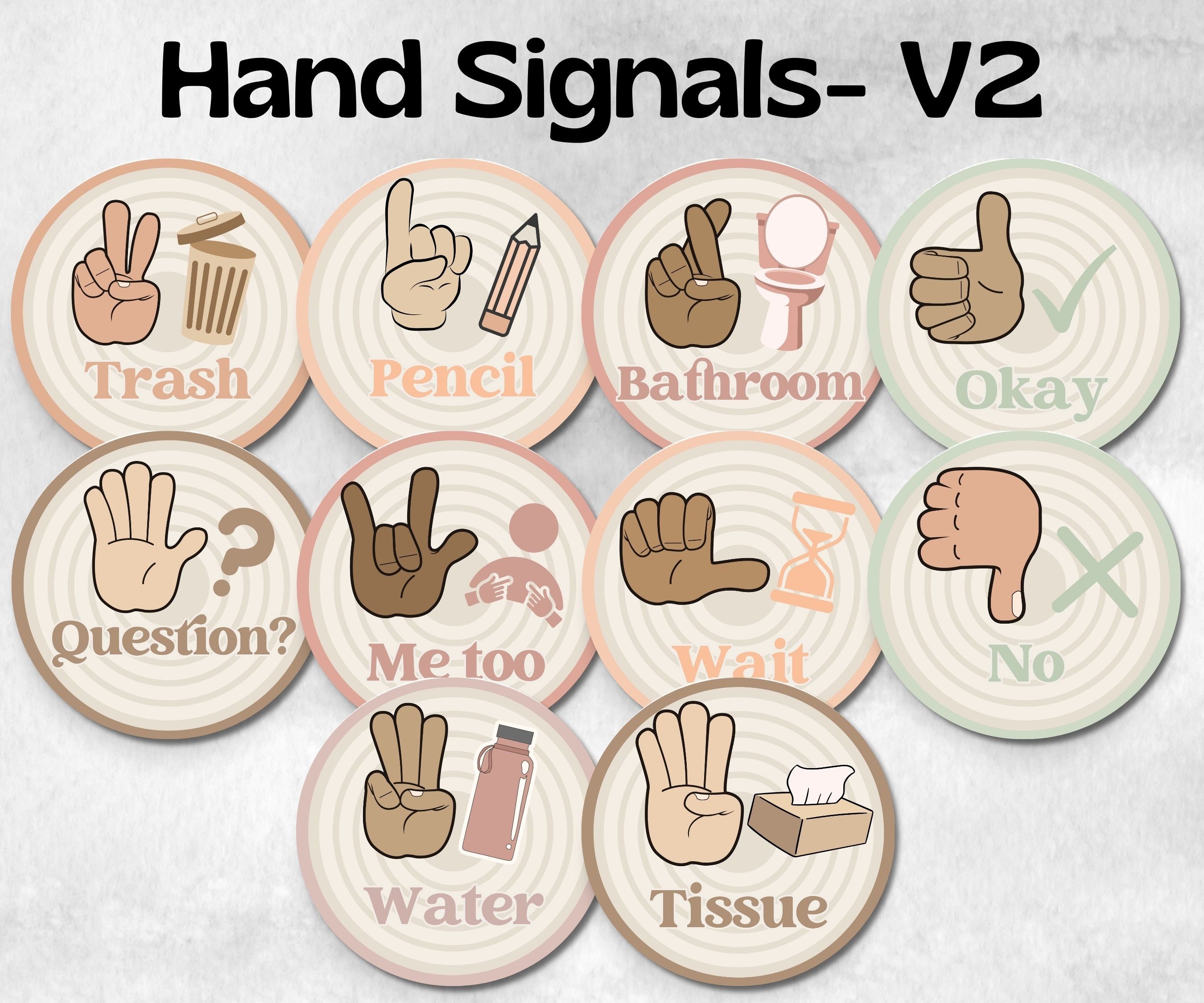 Hand Signals Posters, Hand Signals Display, Classroom Decor Posters ...